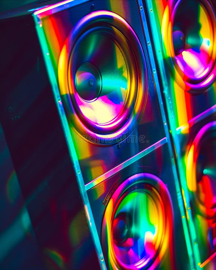 A Colorful Speaker with a Rainbow of Colors Stock Image - Image of ...