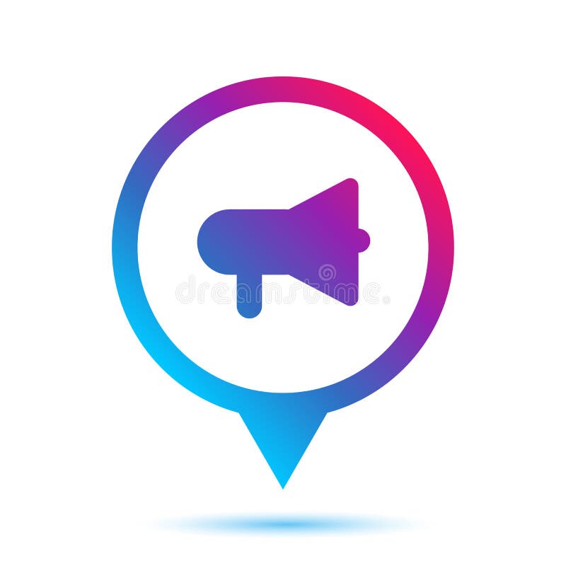Colorful Speaker Sign in Circle Pin Icon Stock Vector - Illustration of ...