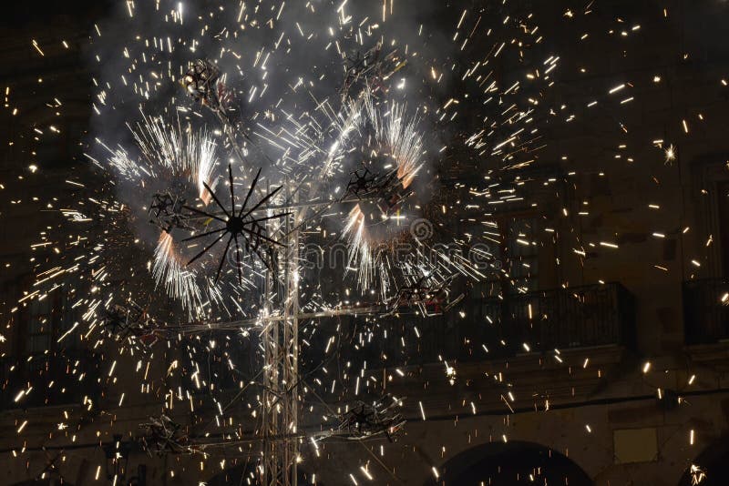 Colorful and Spectacular Traditional Fireworks Stock Image - Image of ...