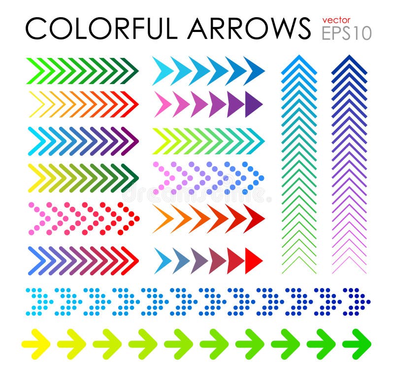 Colorful spectrum arrows stock vector. Illustration of arrow - 71479260