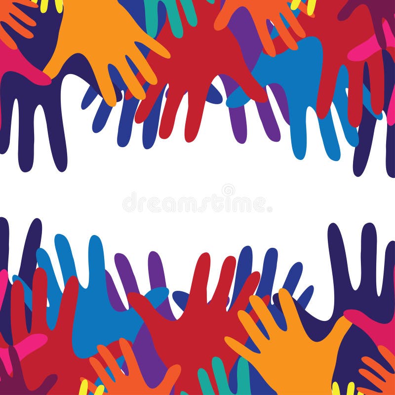 Colorful Spectrum Background, Rainbow Colors. Raised Hands Abstract ...