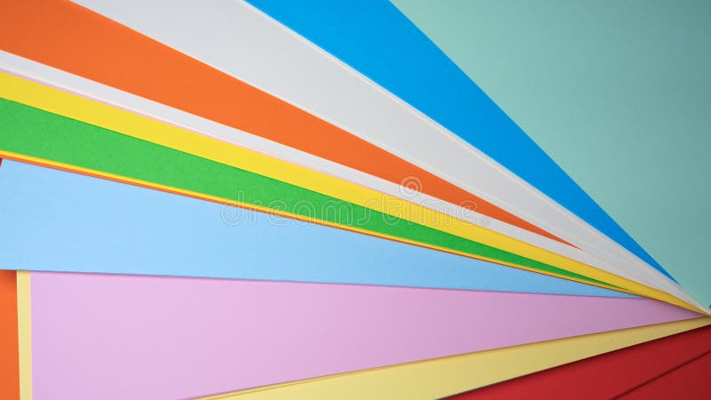 Colorful Spectrum of Paper Sheets Arranged Creatively on a Surface ...