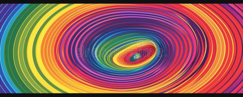 Colorful Spectrum Rings in Vibrant Hues Creating a Hypnotic Circular ...