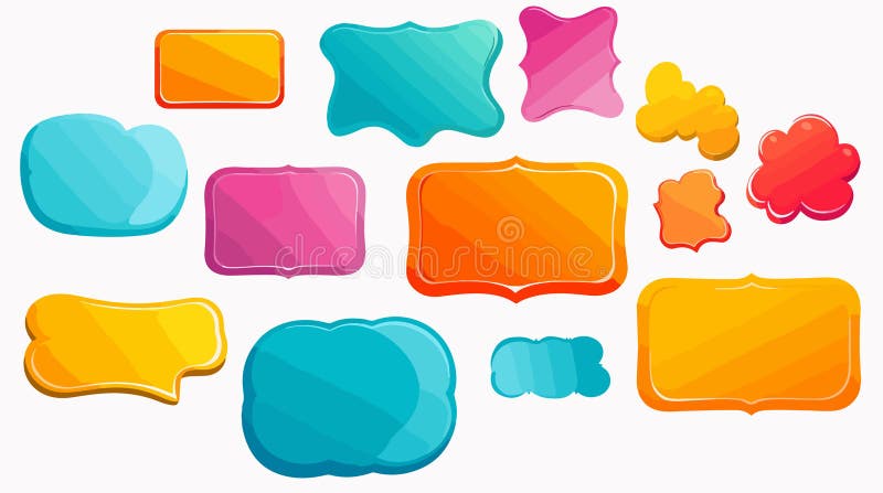 Colorful Speech Boxes Vector Illustration Cartoon Stock Vector ...