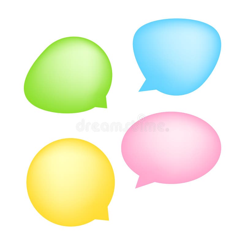 Colorful Speech Bubble Balloon for Message Talk Chat Concept, Template ...