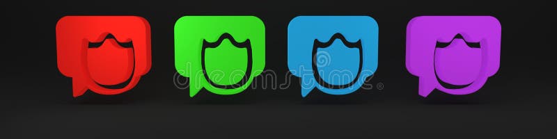 Colorful Speech Bubble Chat Icon Isolated on Black Background. Message ...