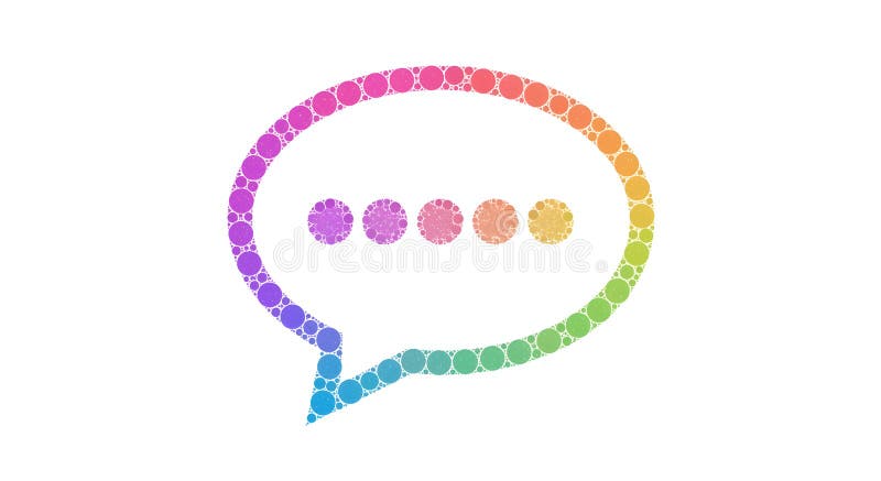 Colorful Speech Bubble with Dots on White Background Stock Image ...
