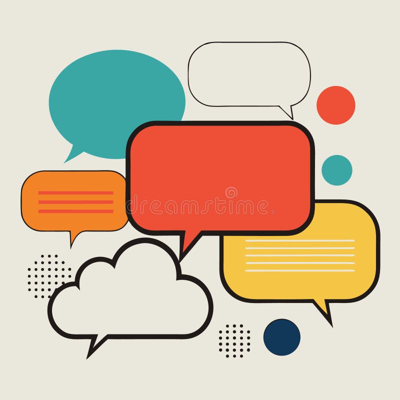 Colorful Speech Bubbles Background Representing Communication and ...