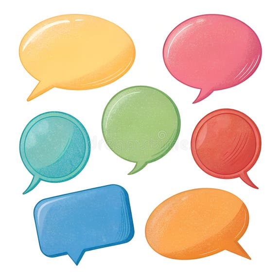 Colorful Speech Bubbles Communication Dialogue Chat Message Blank ...