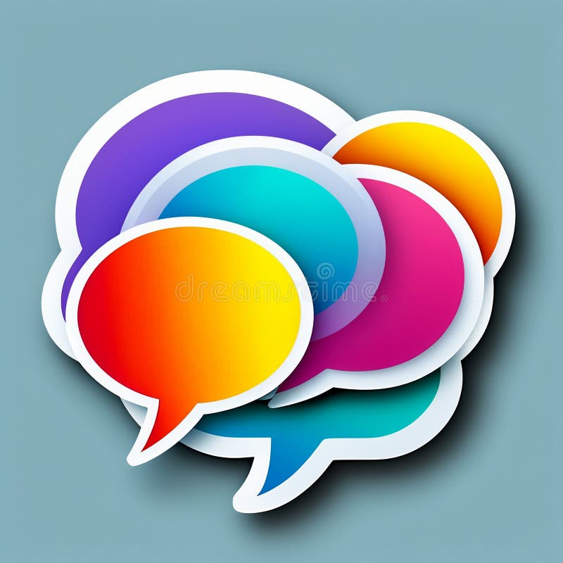 Colorful Speech Bubbles Creating a Vibrant Visual Conversation Stock ...