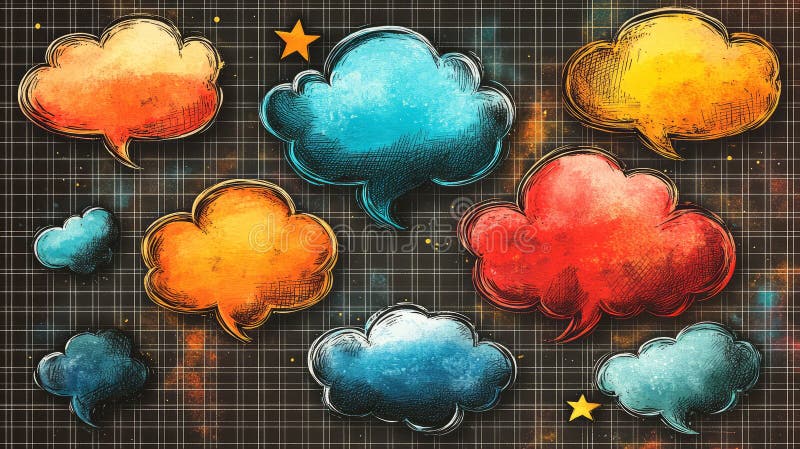 Colorful Speech Bubbles for Creative and Digital Communication Projects ...