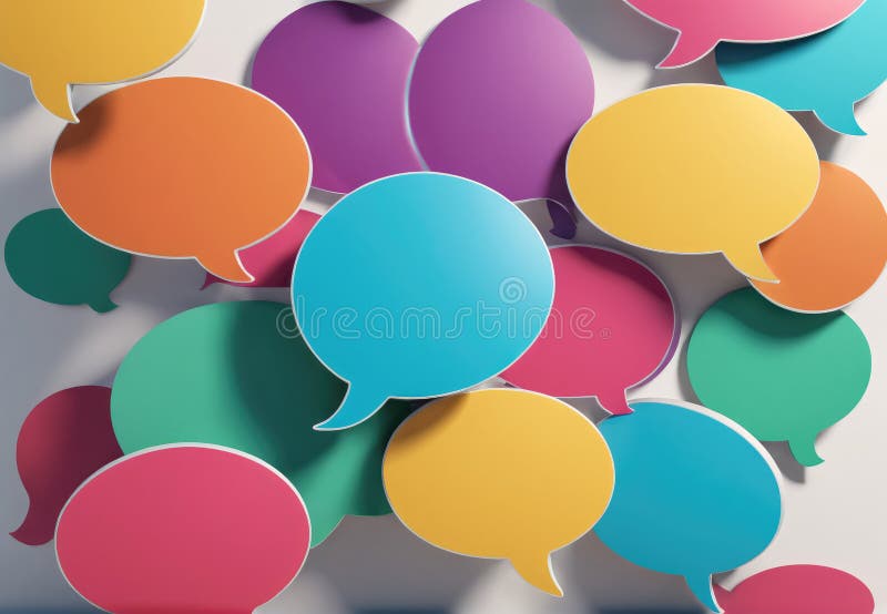 Colorful Speech Bubbles Displayed on Wall Featuring Various Colors and ...