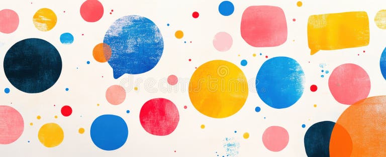 Colorful Speech Bubbles and Dots in Abstract Artistic Composition Stock ...