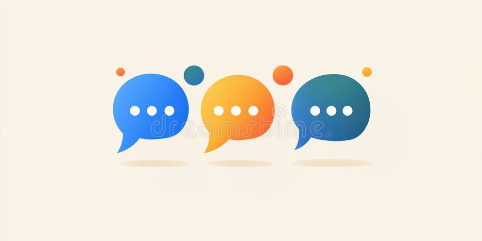 Colorful Speech Bubbles with Dots Representing Conversation Stock ...