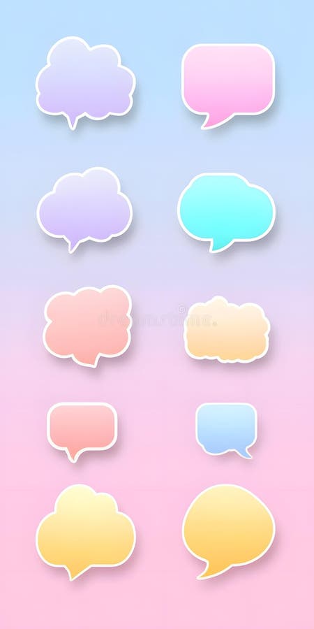 Colorful Speech Bubbles in Grid Arrangement Stock Illustration ...