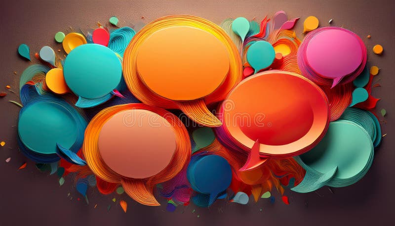 Colorful Speech Bubbles Overlapping on a Vibrant Background ...