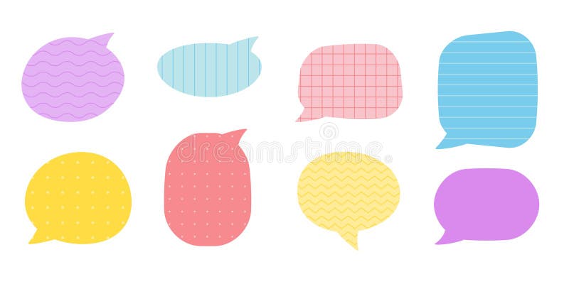 Colorful Speech Bubbles with Pattern. Modern Stickers for Collage ...