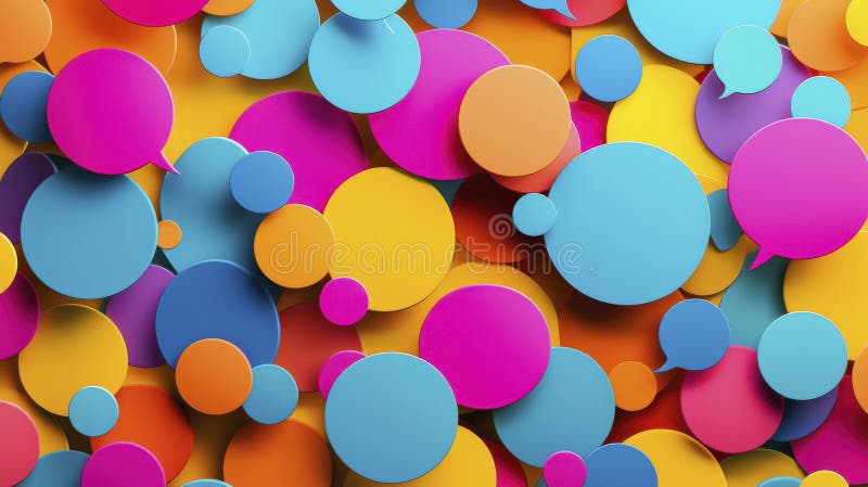 Colorful Speech Bubbles with Playful Background Elements Stock ...