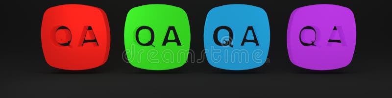 Colorful Speech Bubbles with Question and Answer Icon Isolated on Black ...