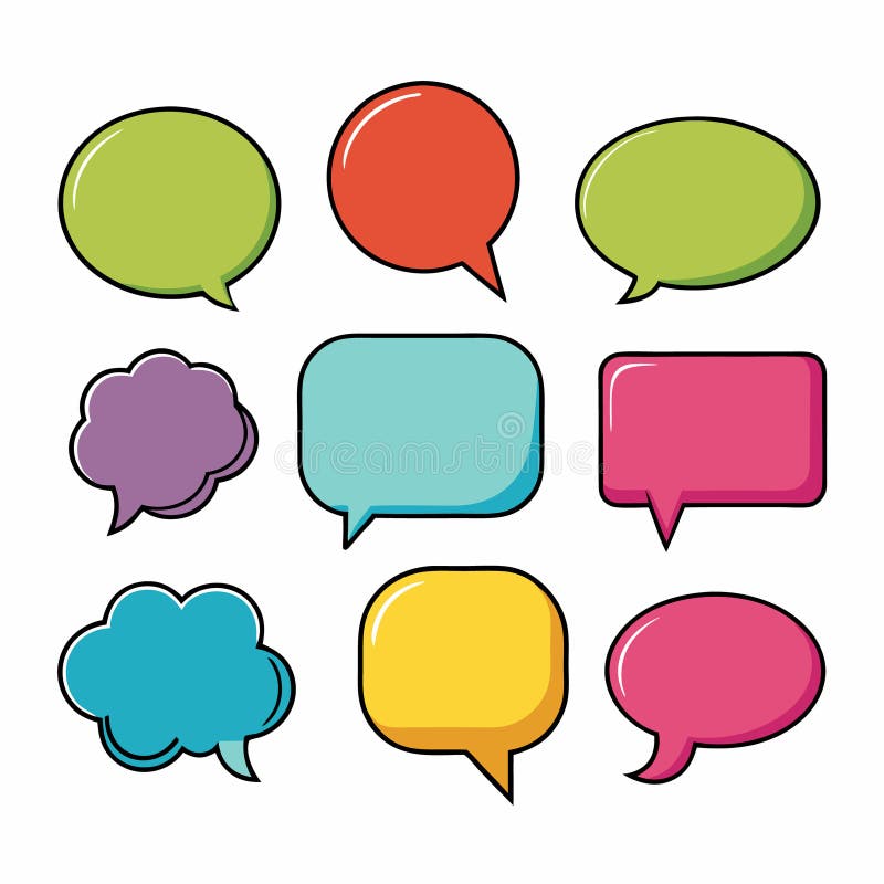 Colorful Speech Bubbles Set for Graphic Design Stock Vector ...