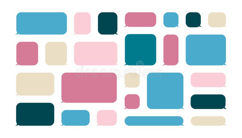 Colorful Speech Bubbles Set. Rectangle Square Shape Stock Vector ...