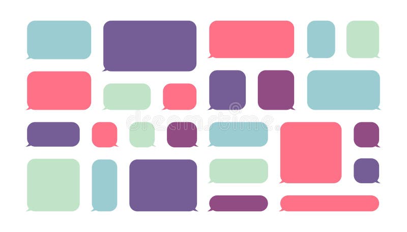 Colorful Speech Bubbles Set. Rectangle Square Shape Stock Vector ...