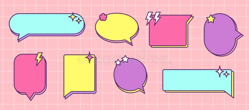 Colorful Speech Bubbles, Text Boxes and Conversation Chats in Retro ...
