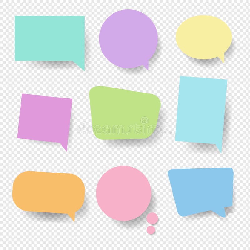 Colorful Speech Bubbles Transparent Background Stock Vector ...