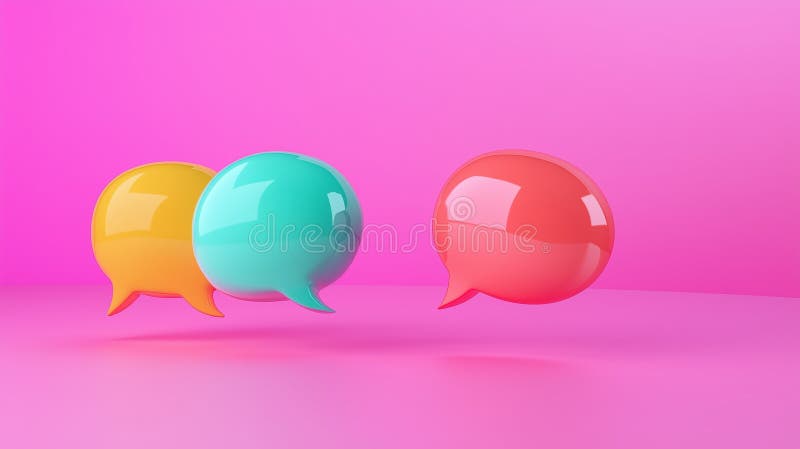 Colorful Speech Bubbles in Vibrant Pink Background Create a Playful and ...