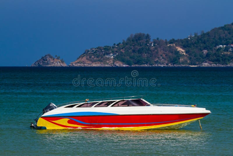 Colorful speed boat stock photo. Image of ocean, summer - 59080112