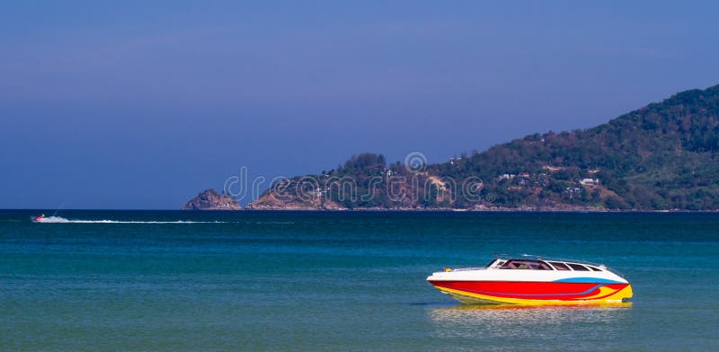 Colorful speed boat stock image. Image of ship, nature - 56631865