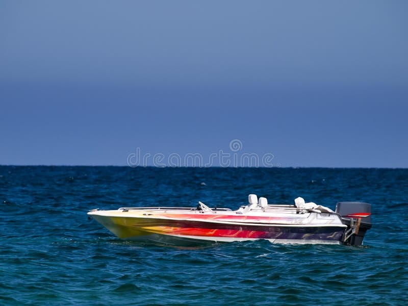 Colorful Speedboat stock photo. Image of horizon, destination - 10472092