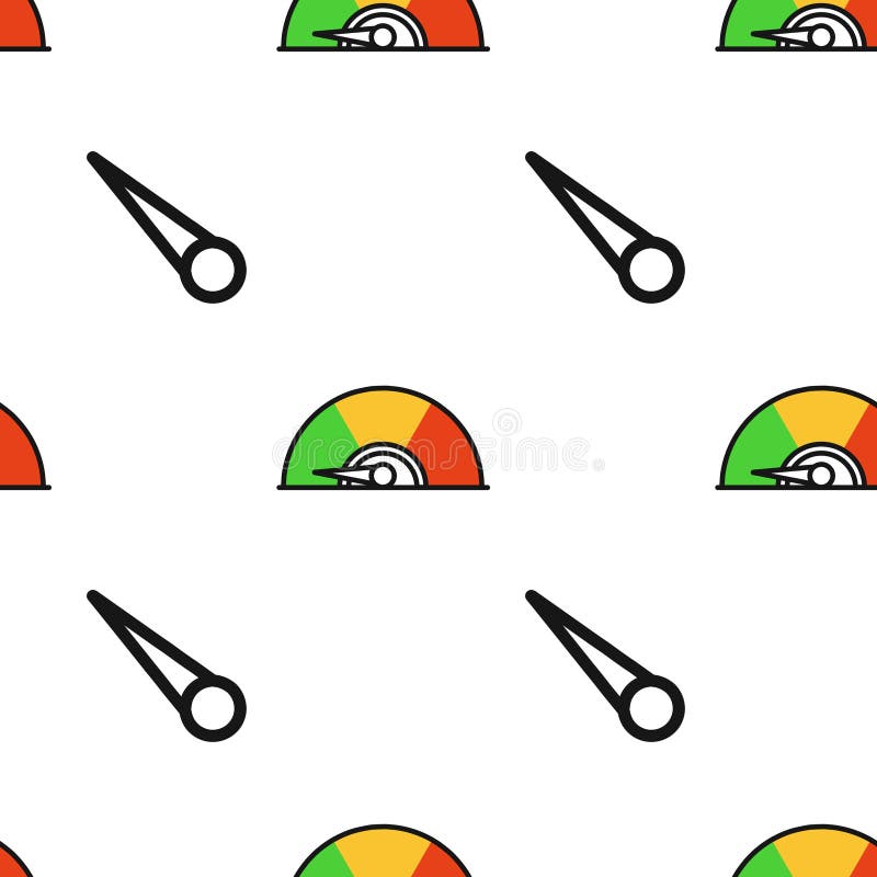 Colorful Speedometer Dials on a White Background Stock Illustration ...