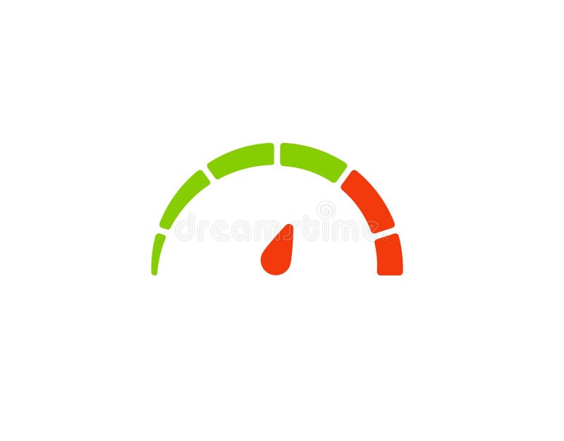 Colorful Speedometer Icon Displaying Moderate Performance with Green ...