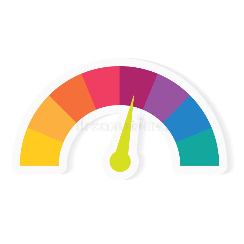 Colorful speedometer icon stock vector. Illustration of vehicle - 156925395