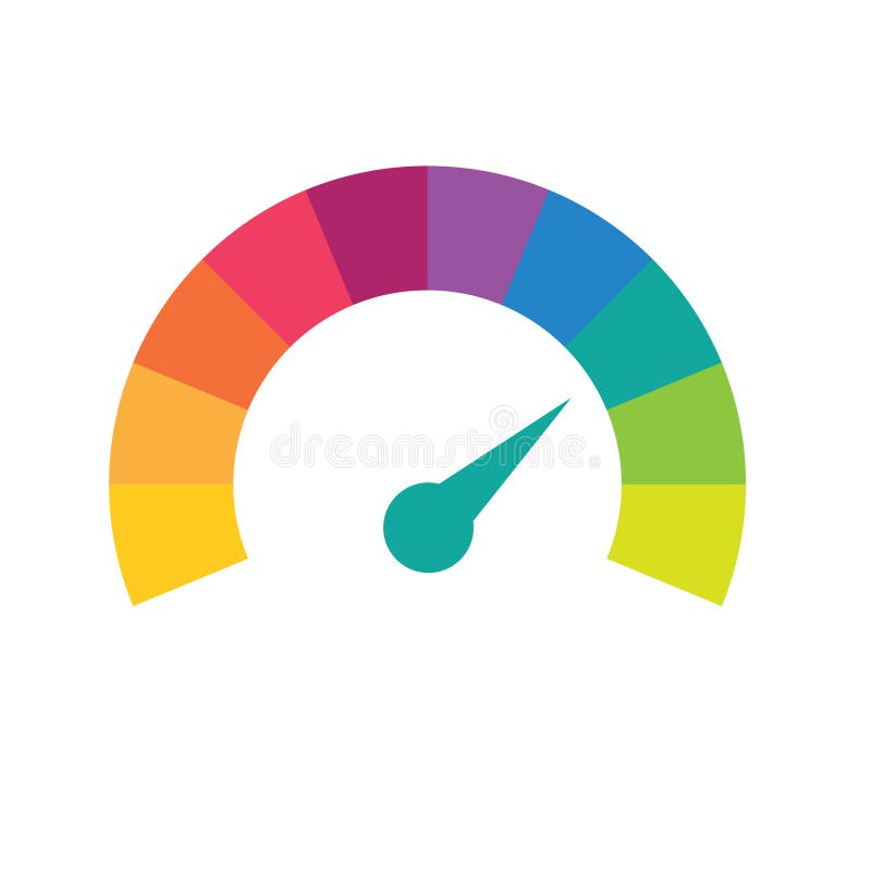 Colorful speedometer icon stock vector. Illustration of business ...