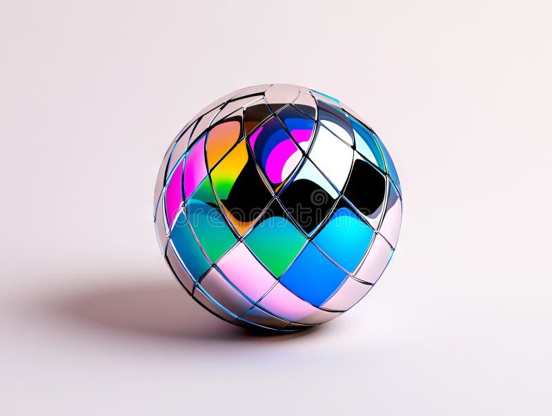 A Colorful Sphere with a Diamond Pattern on it Stock Illustration ...