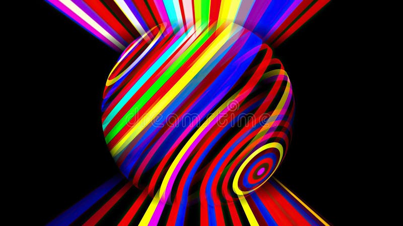 Colorful Sphere with Light Rays Stock Illustration - Illustration of ...