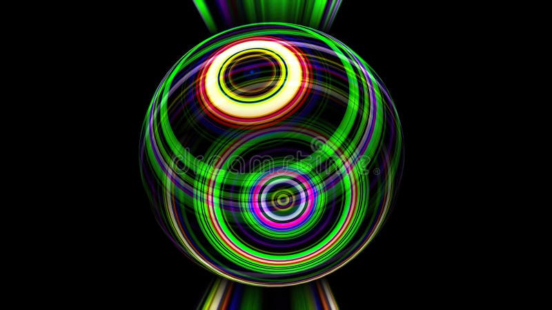 Colorful Sphere with Light Rays Stock Illustration - Illustration of ...