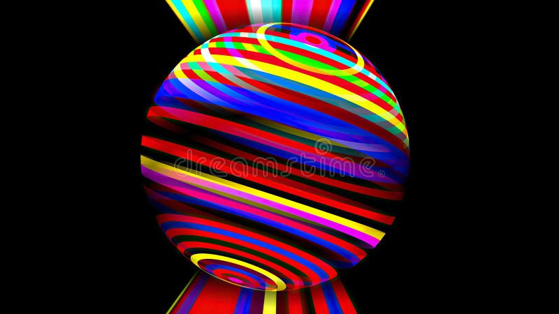 Colorful Sphere with Light Rays Stock Illustration - Illustration of ...