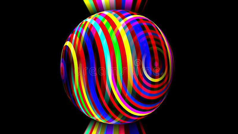Colorful Sphere with Light Rays Stock Illustration - Illustration of ...