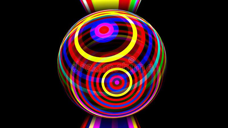 Colorful Sphere with Light Rays Stock Illustration - Illustration of ...