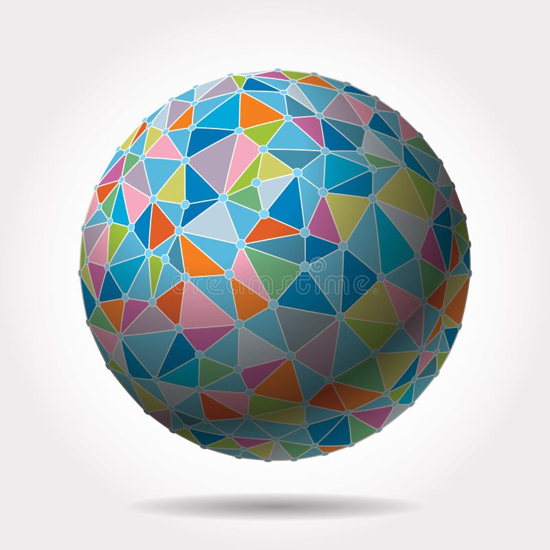 Multicolor sphere stock vector. Illustration of mosaic - 125503538