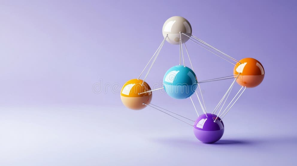 Colorful Sphere Network Connection Abstract Network Concept Symbolizing ...