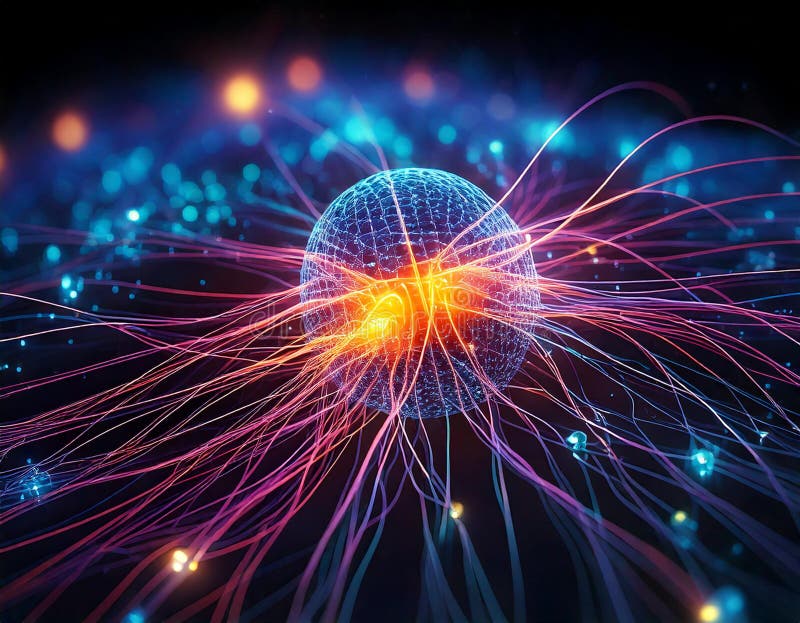 A Colorful Sphere with a Red Dot in the Center Stock Image - Image of ...