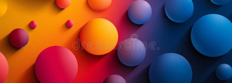 Colorful Spheres Casting Long, Dramatic Shadows on a Vibrant Gradient ...