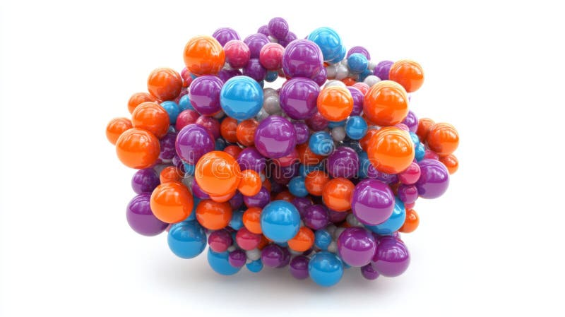 Colorful Spheres Clustered Together in a Three Dimensional Array Stock ...