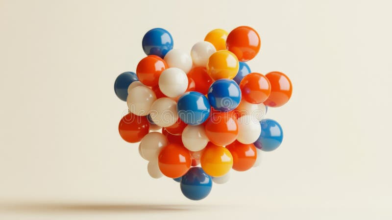 Colorful Spheres Clustered Together in a Unique Formation Stock ...