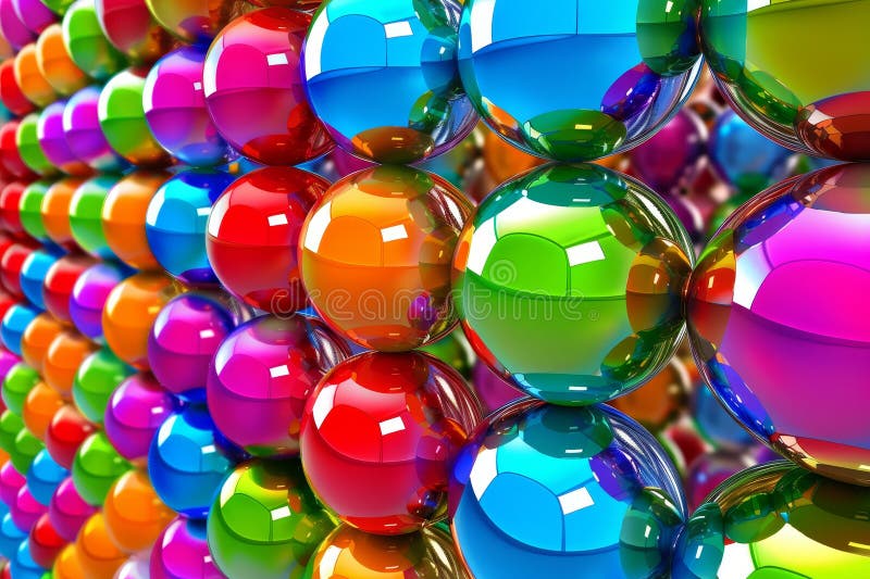 Colorful Spheres Connected by Wires, Representing Communication and ...