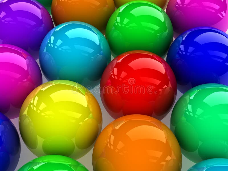 Colorful spheres stock illustration. Illustration of three - 45811372